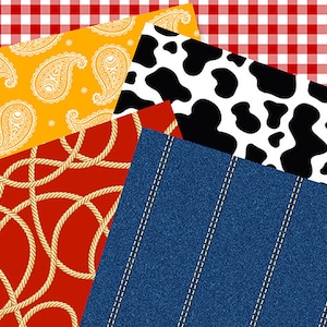 Western Cowboy Digital Paper Pack - Cowboy Party Paper - Printable ...