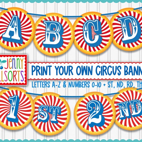 Printable Circus Banner Digital Circus Bunting Printable - Etsy