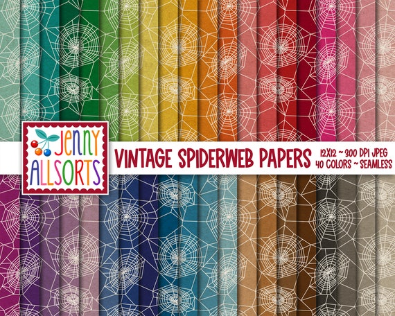 Vintage Spider Web Digital Design Paper 40 Seamless Grunge - Etsy