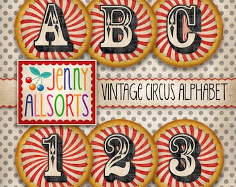 Circus Alphabet Clipart Digital Circus Letters Scrapbook | Etsy