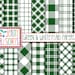 Green & White Digital Plaids Scrapbook Papers - Forest Green Buffalo ...