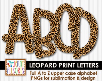 Leopard Alphabet Sublimation Leopard Monogram PNG Letter J PNG Letter J ...