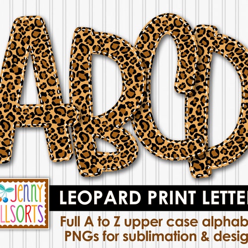 Leopard Print Alphabet for Sublimation & Design Animal Print - Etsy