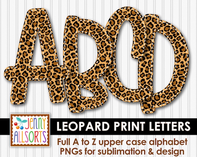 Leopard Print Lowercase Letters SVG/PNG Clipart Alphabet and Numbers ...