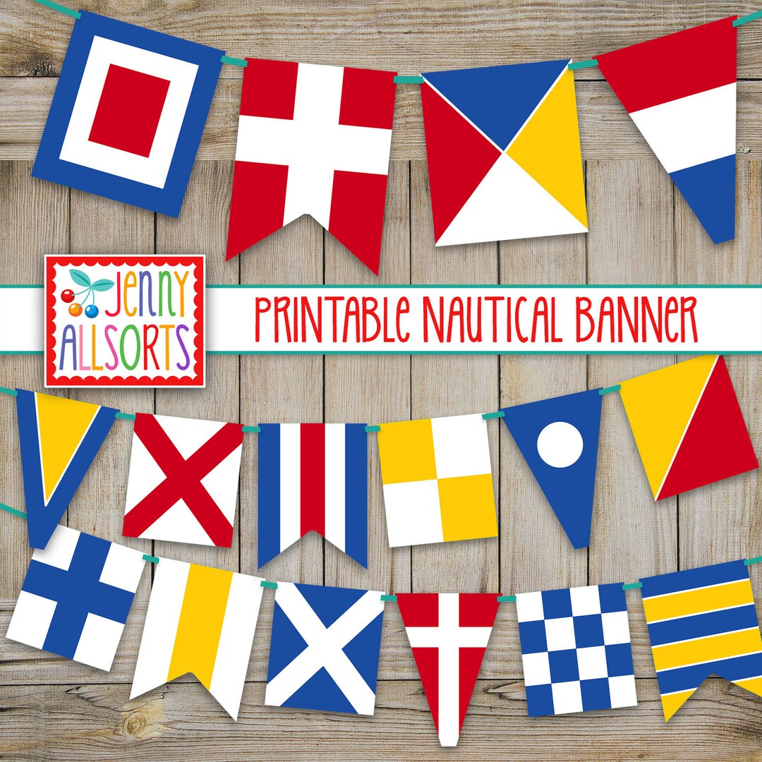 Nautical Flags Printable Banner - Digital Download Semaphore Pennant ...