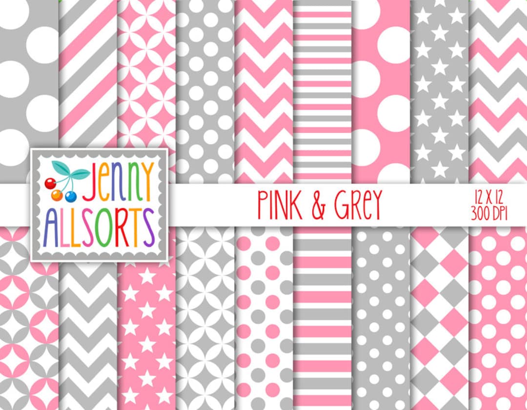 Sweet Pink & Grey Digital Paper Baby Pink Digital Paper - Etsy