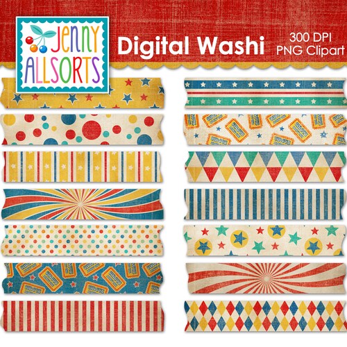 Vintage Farmhouse Washi Tape Digital Clip Art Graphic - Etsy