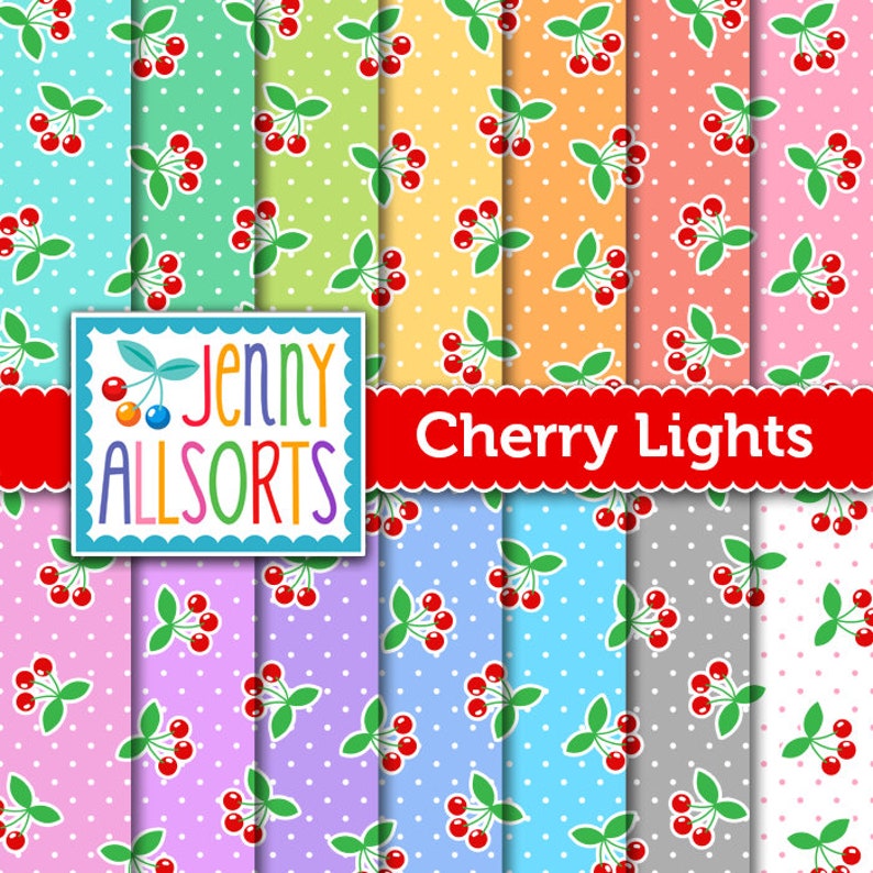 Pastel Cherry Light Digital Scrapbook Papers 14 Sheets in - Etsy