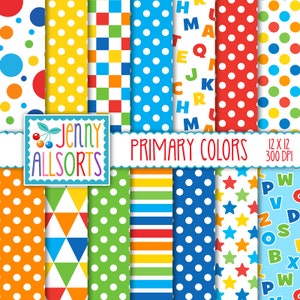 Bundle Primary Color Papers + Alphabet Digital Set for Sublimation and ...