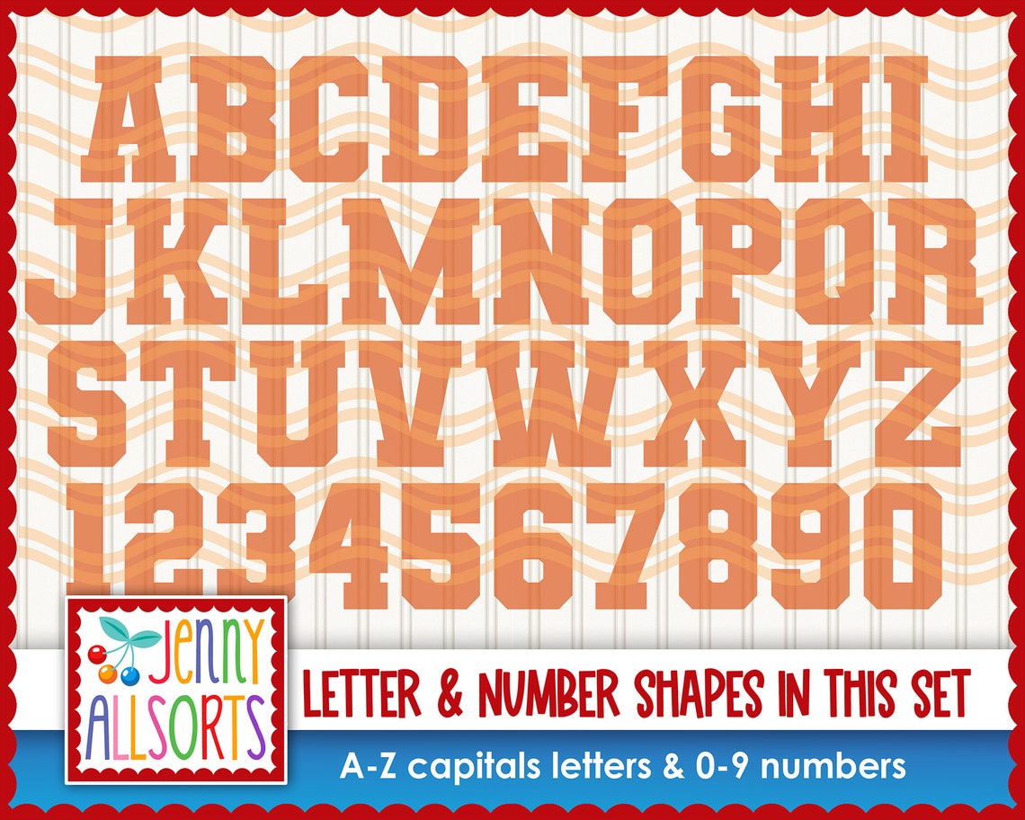 Orange Bandana Letters & Numbers for Sublimation or Design, Stitch ...