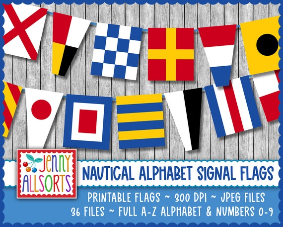 Nautical Alphabet Flags Printable Banner Digital Maritime - Etsy Australia