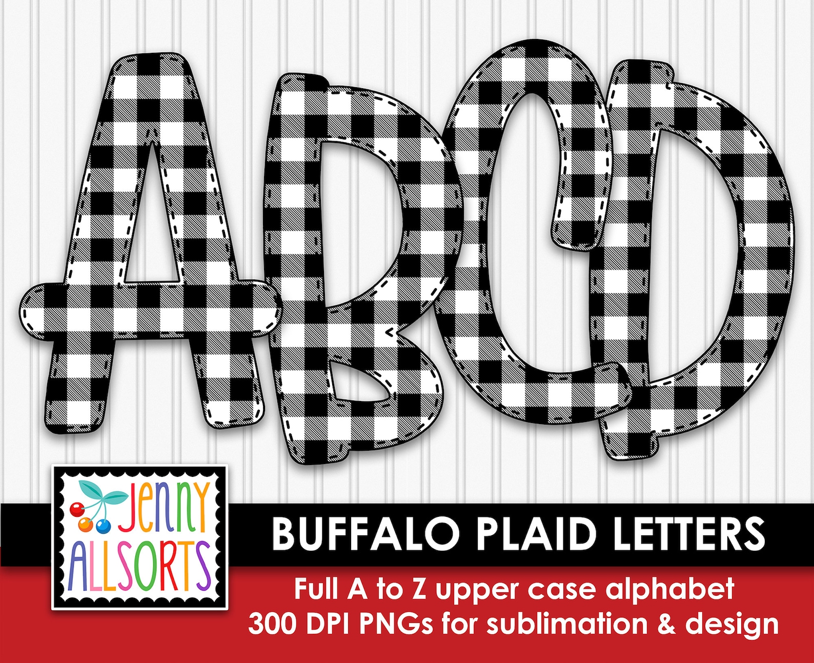 Buffalo Plaid Alphabet for Sublimation & Design Buffalo Check - Etsy