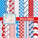Patriotic Digital Scrapbook Paper Red White Blue Stars & Stripes ...