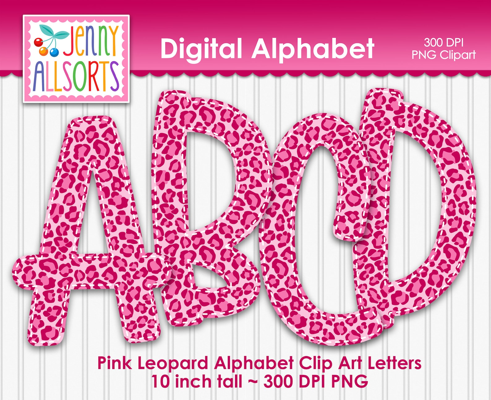 Pink Leopard Print Alphabet for Sublimation & Design Animal - Etsy