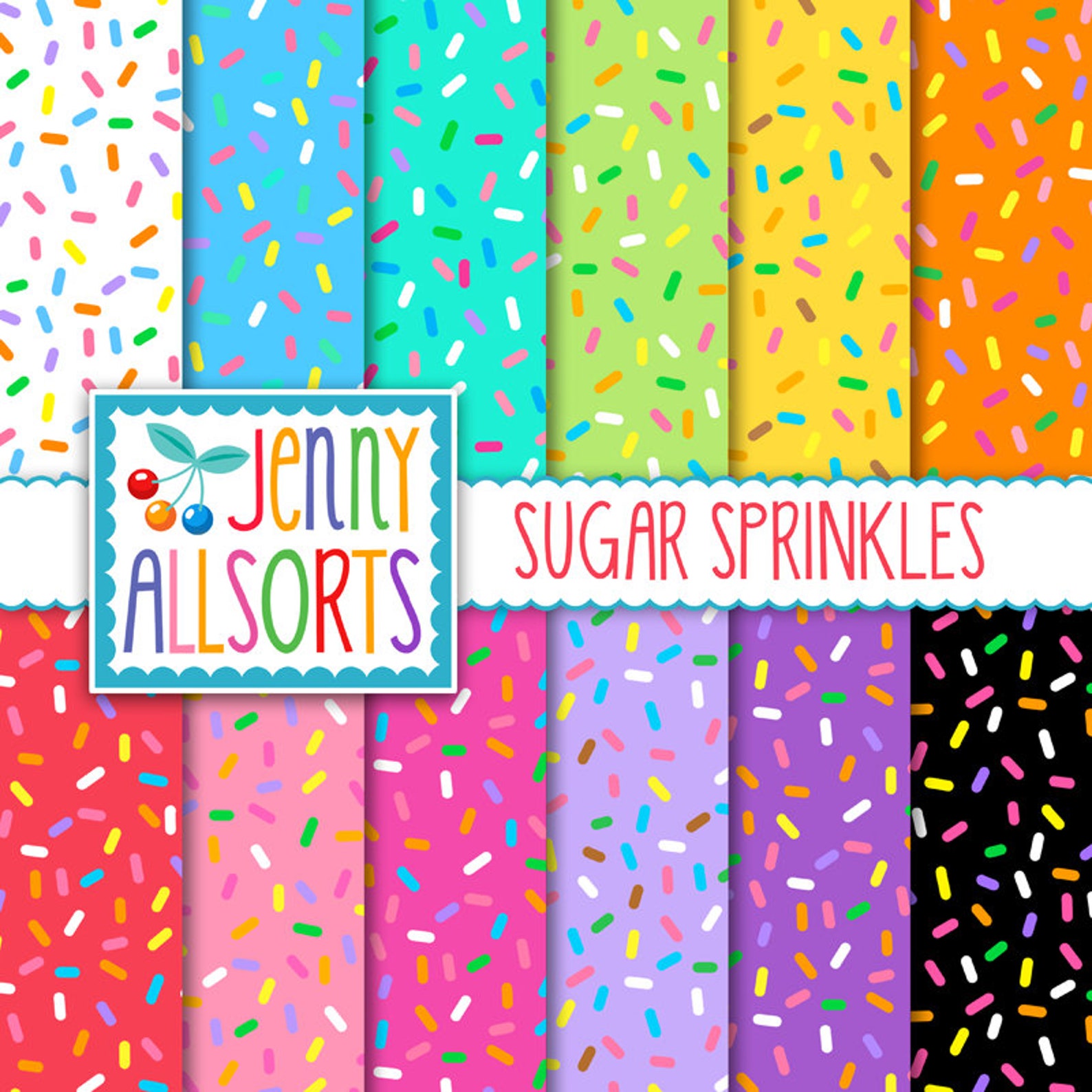 Sugar Sprinkles Digital Paper Printable Graphic Design for Invites ...