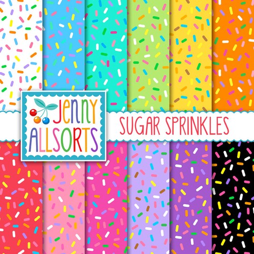 Sugar Sprinkles Digital Paper Printable Graphic Design for - Etsy