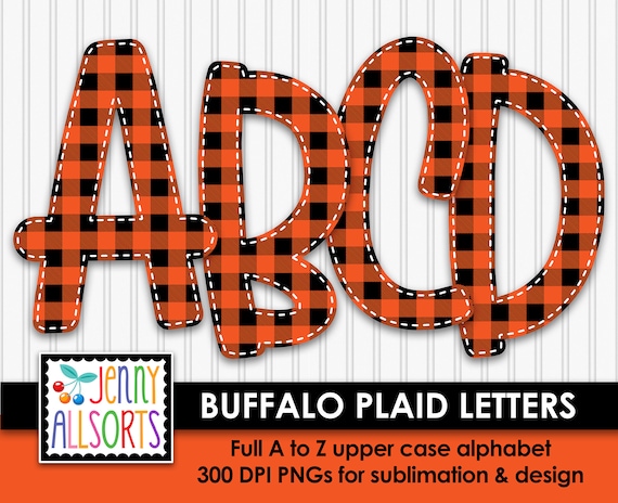 Buffalo Plaid Alphabet for sublimation & design Buffalo Check | Etsy
