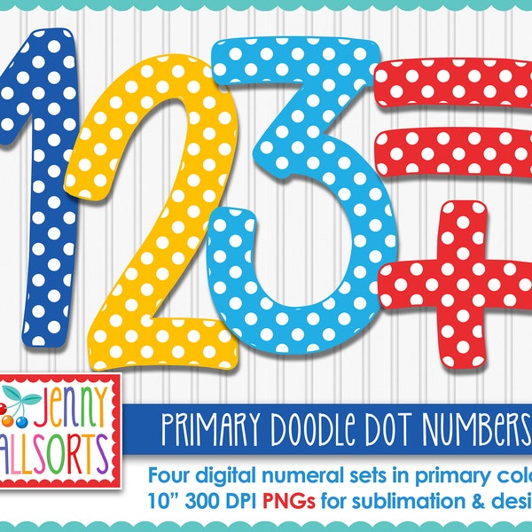 Polka Dot Numbers - Etsy