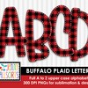 Red Gingham Digital Alphabet for Sublimation & Design, 10 Digital ...