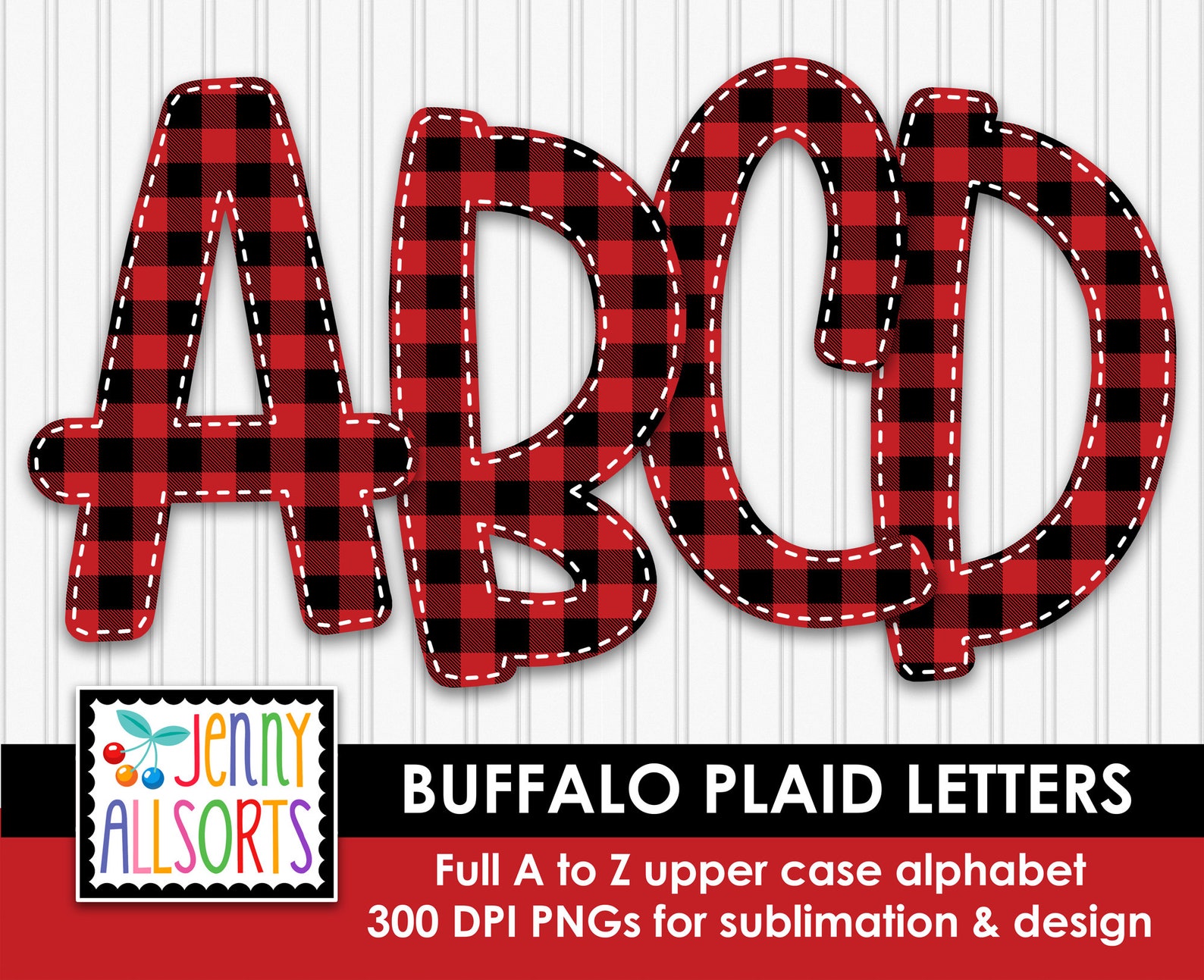 Buffalo Plaid Alphabet for Sublimation & Design Buffalo Check - Etsy