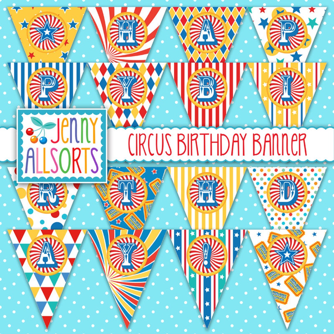Printable Circus Birthday Banner Digital Circus Birthday - Etsy