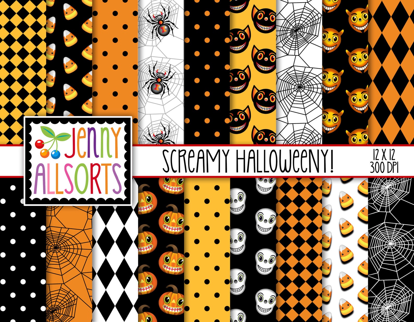 Halloween Digital Papers Graphic Design Gothic Halloween - Etsy