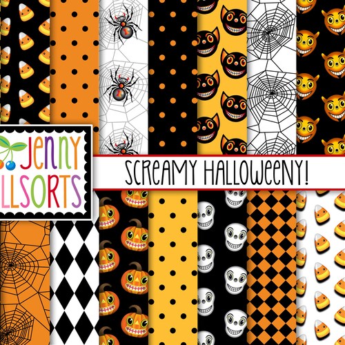 Halloween Digital Papers Graphic Design Gothic Halloween - Etsy