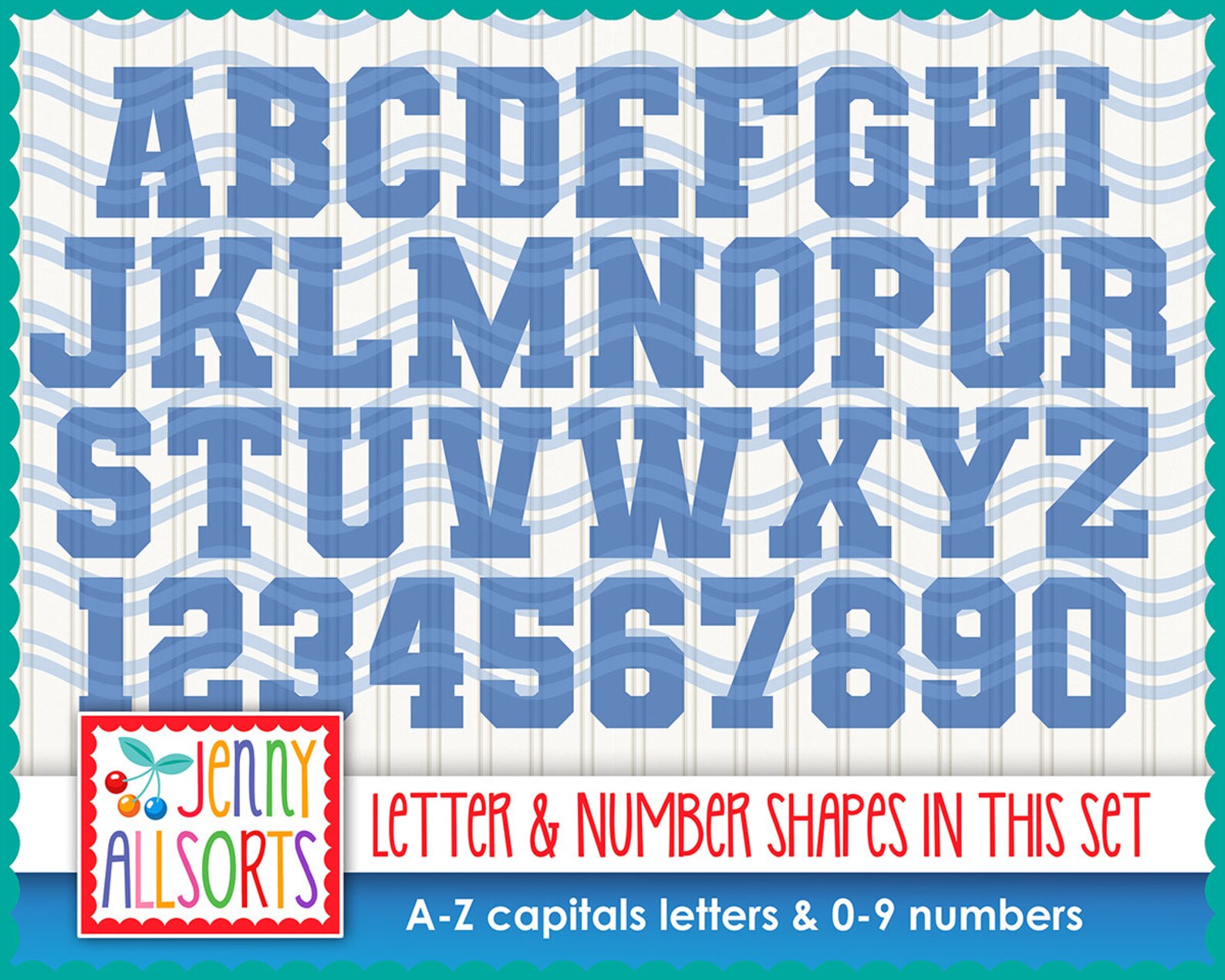 Blue Bandana Letters & Numbers for Sublimation or Design, Stitch ...