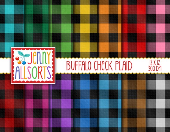 Buffalo Plaid Digital Paper Pack 14 Colors Printable Buffalo | Etsy