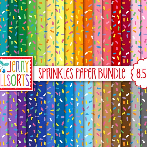 Pastel Sprinkles Digital Paper Pack 40 Color Bundle - Etsy