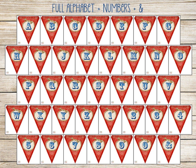 Printable Banner Vintage Western Bandana Pennants - Digital Cowboy ...