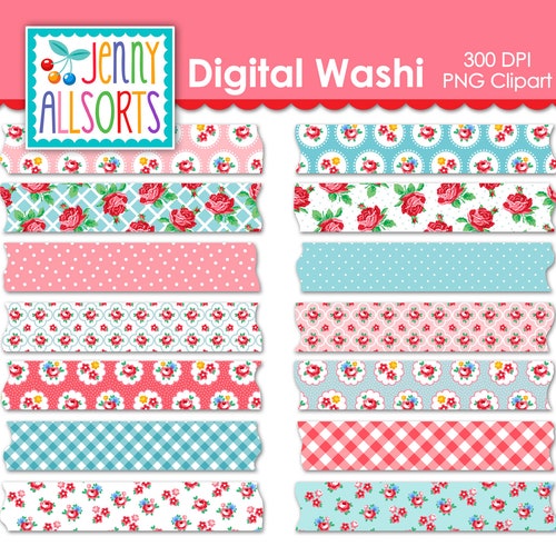 Vintage Farmhouse Washi Tape Digital Clip Art Graphic | Etsy