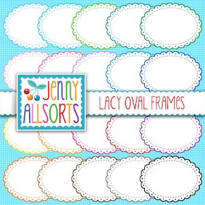 Digital Lacy Scallop Oval Frames - Clip Art Scrapbooking Printable in ...