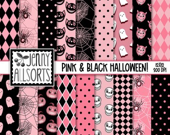 Halloween Digital Papers Graphic Design Gothic Halloween | Etsy