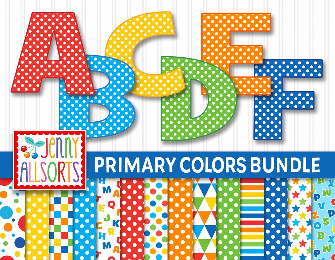 Bundle Primary Color Papers + Alphabet Digital Set for Sublimation and ...