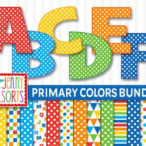 Bundle Primary Color Papers + Alphabet Digital Set for Sublimation and ...