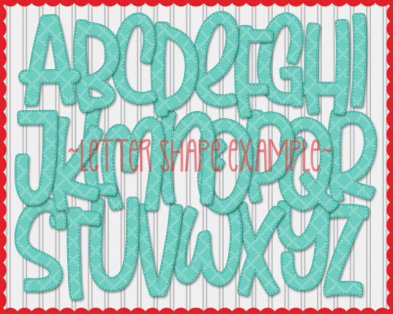 Blue Gingham Digital Alphabet for Sublimation & Design, 10" Digital ...