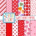 Sweet Heart Valentines Day Digital Papers in Red and Pink | Etsy
