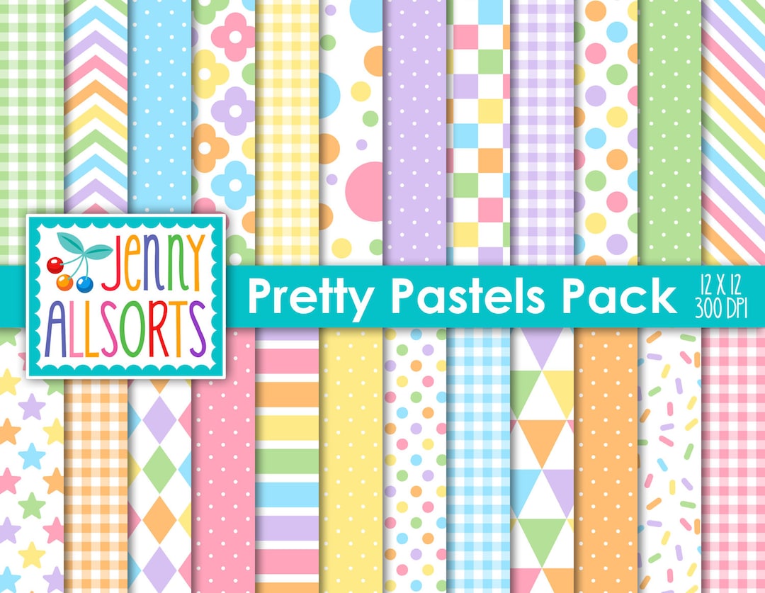 Pretty Pastels Digital Paper - Baby Pastels Modern Design Backgrounds ...