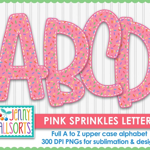 Pink Sprinkles Alphabet for Sublimation & Design Cupcake - Etsy