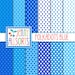 Blue Dots Digital Paper Set - Printable Blue Polka Dots, Blue Digital ...