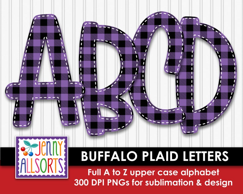 Buffalo Plaid Alphabet for Sublimation & Design Buffalo Check - Etsy