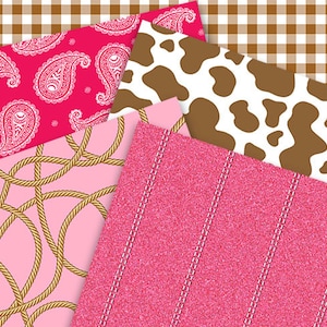 Rodeo Cowgirl Western Digital Paper - Cowgirl Party Paper - Printable ...