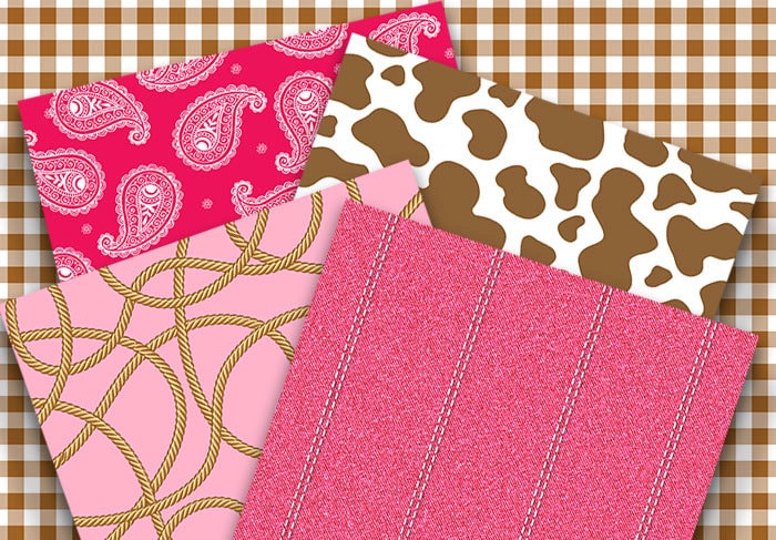 Rodeo Cowgirl Western Digital Paper Cowgirl Party Paper - Etsy