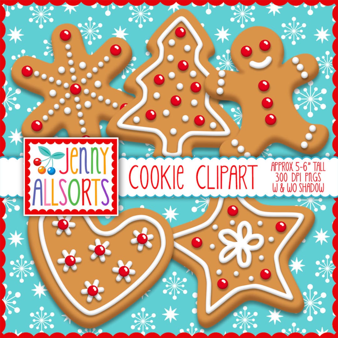 Gingerbread Cookie Digital Clipart - Digital Gingerbread Cookies ...