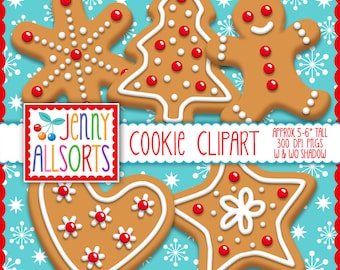 Gingerbread Cookies Gingerbread Cookie Clipart Commercial - Etsy