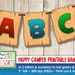 Happy Camper Printable Banner Pennants - Digital Camping Alphabet Flags ...