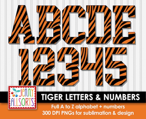 Tiger Stripe Letter Set for Sublimation & Design Tiger | Etsy