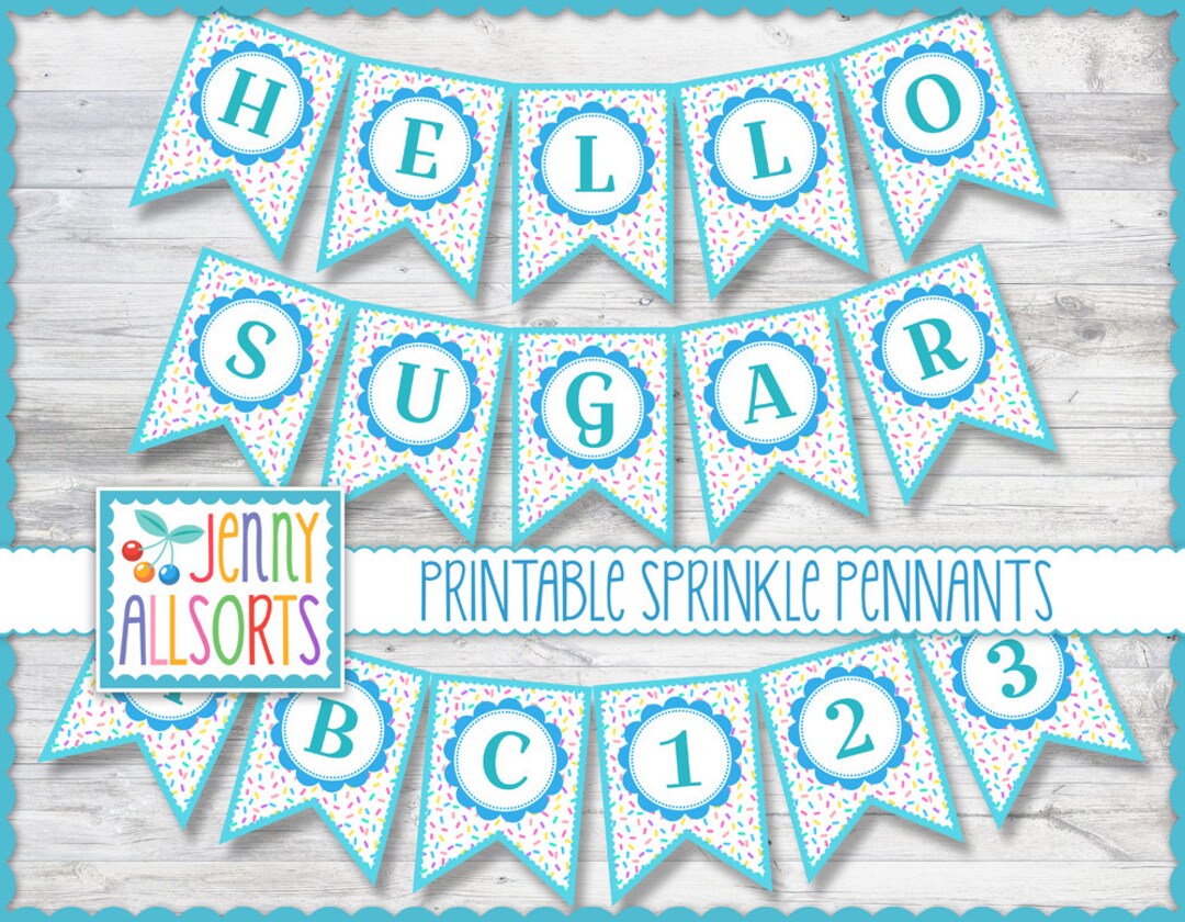 Sprinkle Printable Banner - Baby Blue Sprinkle Digital Sign, Birthday ...