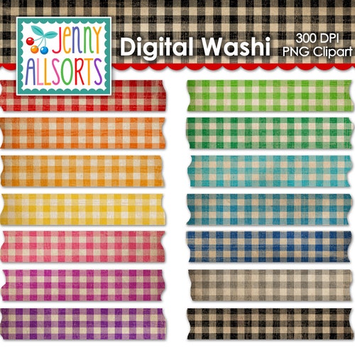 Vintage Farmhouse Washi Tape Digital Clip Art Graphic | Etsy